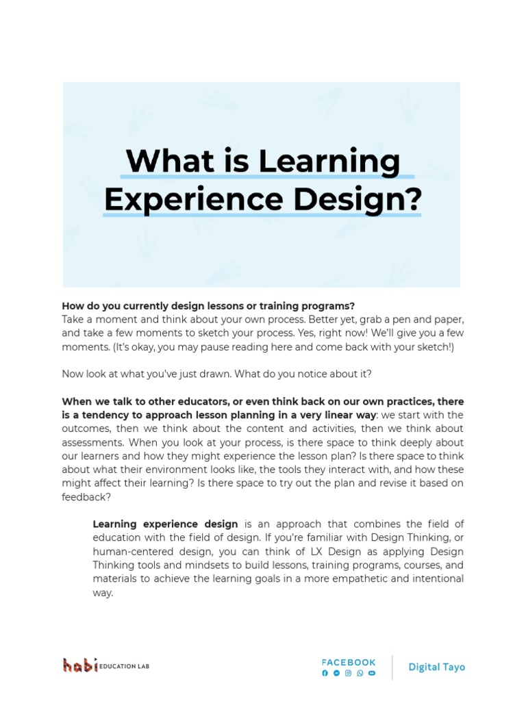 What Is Learning Experience Design | Download Free PDF | Learning ...