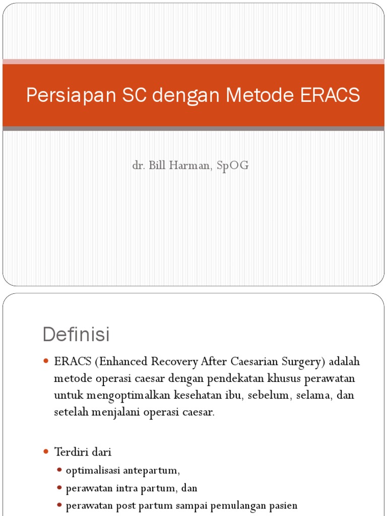 Persiapan SC dengan Metode ERACS | PDF | Kesehatan Holistik