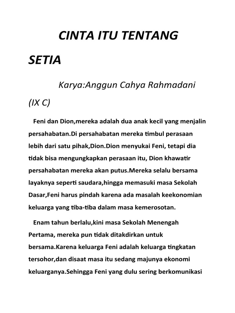 Cinta Sejati Feni dan Dion | PDF | Puisi