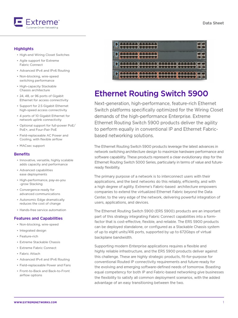 Ers 5900 Series Data Sheet | PDF | Computer Network | Communications Protocols
