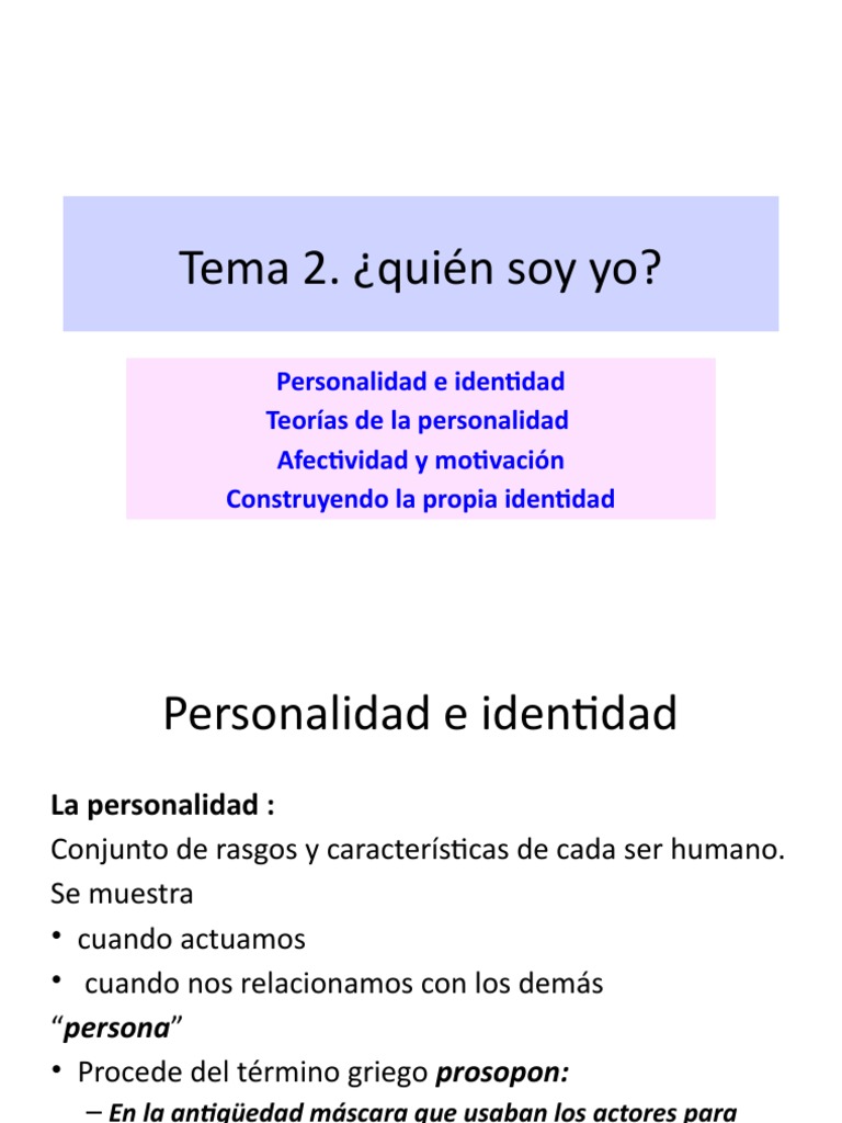 quién soy yo 4º eso | PDF | Psicología Social | Conceptos psicologicos