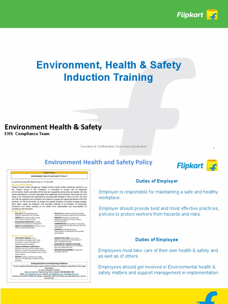 EHS Induction Training Module | PDF | Occupational Safety And Health ...