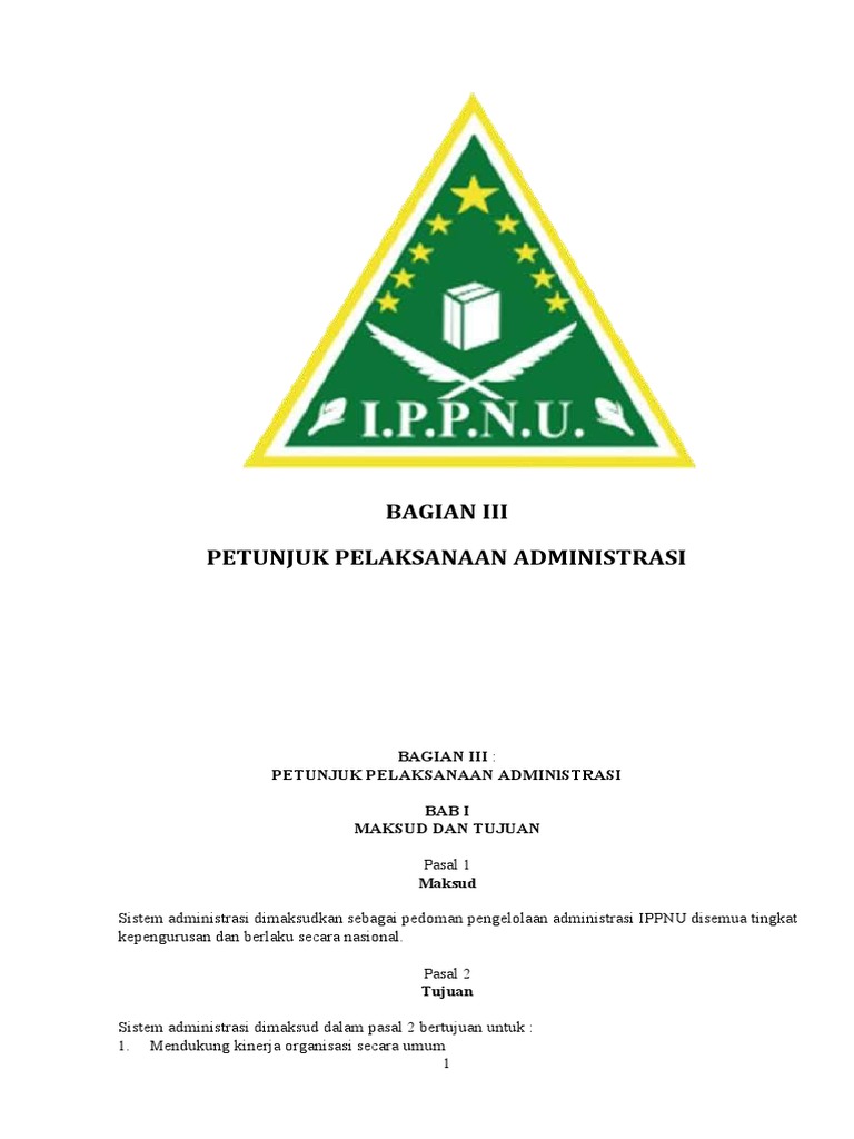 Peraturan Administrasi Ippnu | PDF