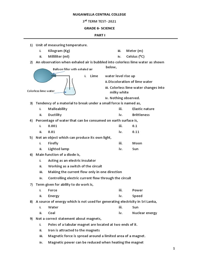 Grade 6 Science | PDF | Water | Ductility