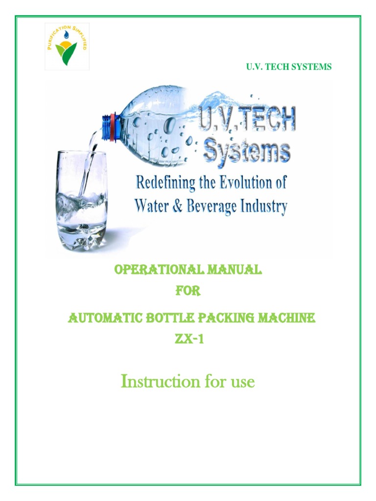 Instruction For Use: Operational Manual For Automatic Bottle Packing ...
