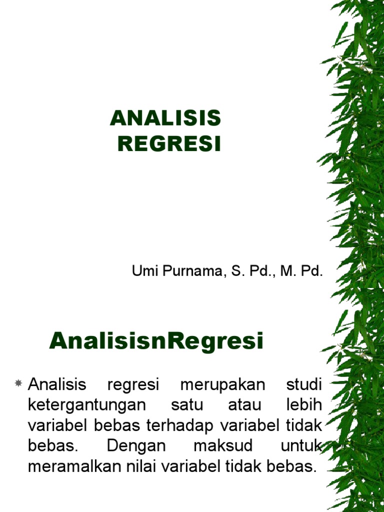 Analisis Regresi Sederhana | PDF