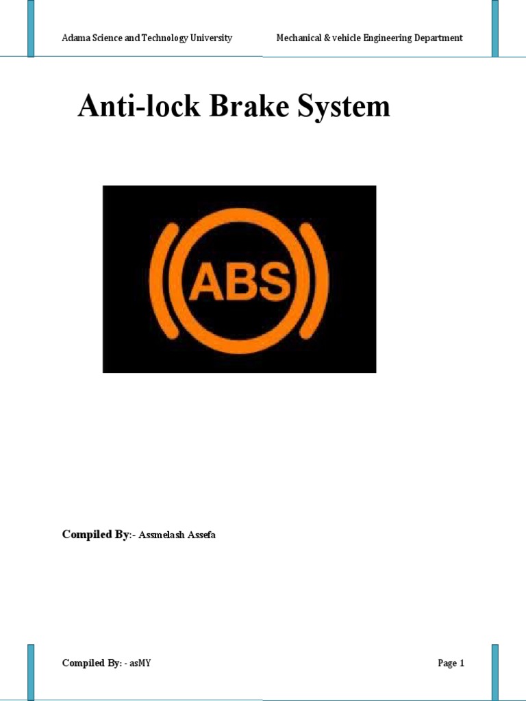ABS System Main Handout | PDF | Anti Lock Braking System | Brake