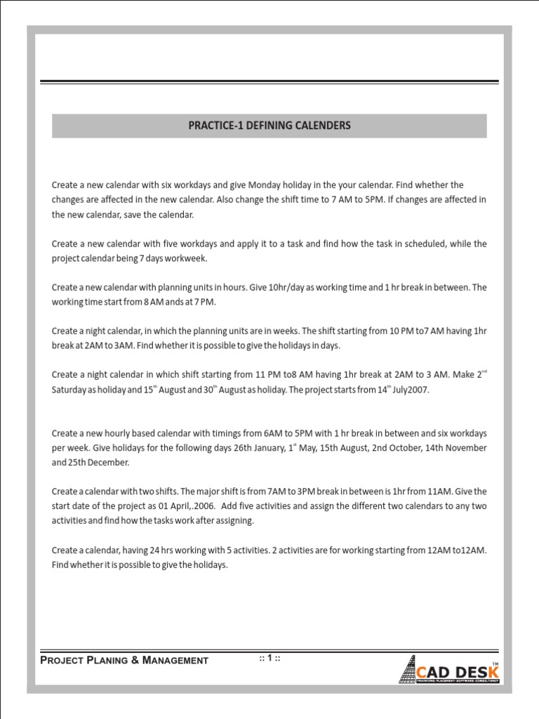 Primavera Exercise Book Sample | PDF | Duct (Flow) | Working Time