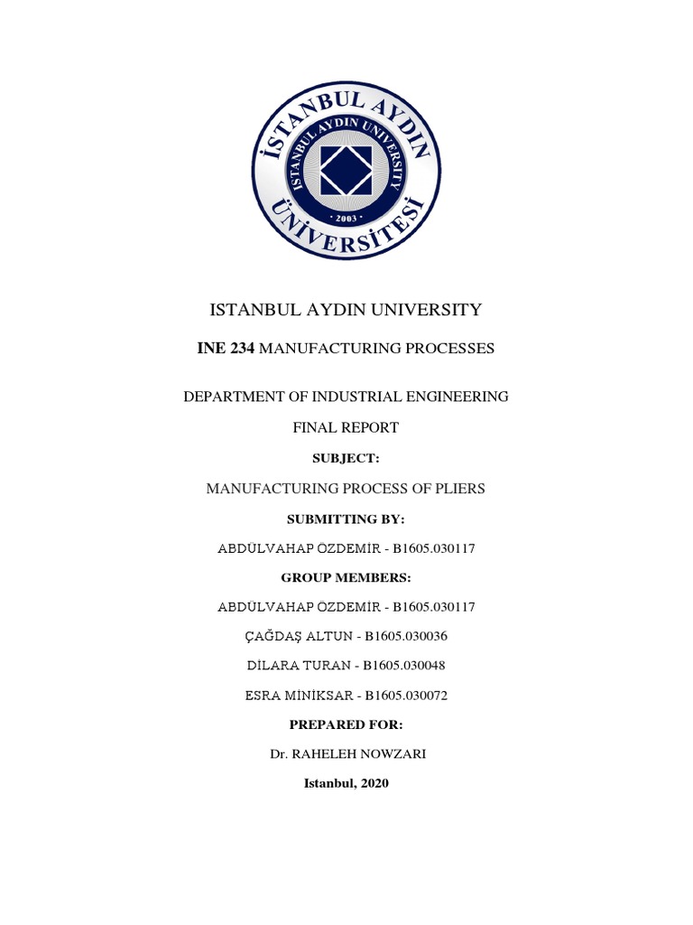 Pliers Manufacturing Process Overview | PDF | Heat Treating | Forging