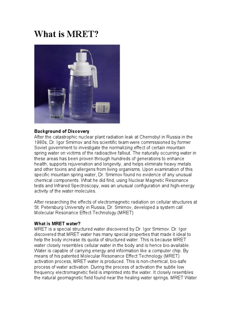 What Is MRET?: Background of Discovery | PDF | Water | Cell (Biology)