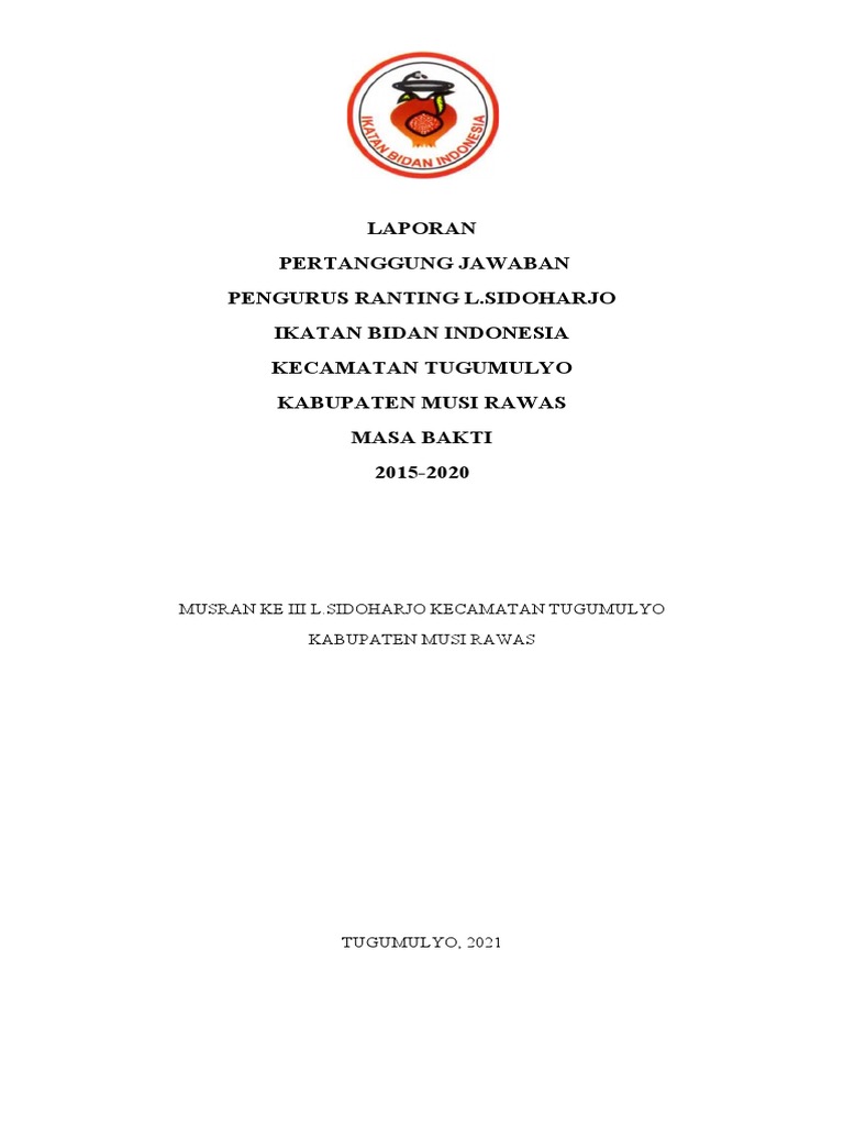 Laporan Pertanggungjawaban Pengurus Ranting IBI 2015-2020 | PDF
