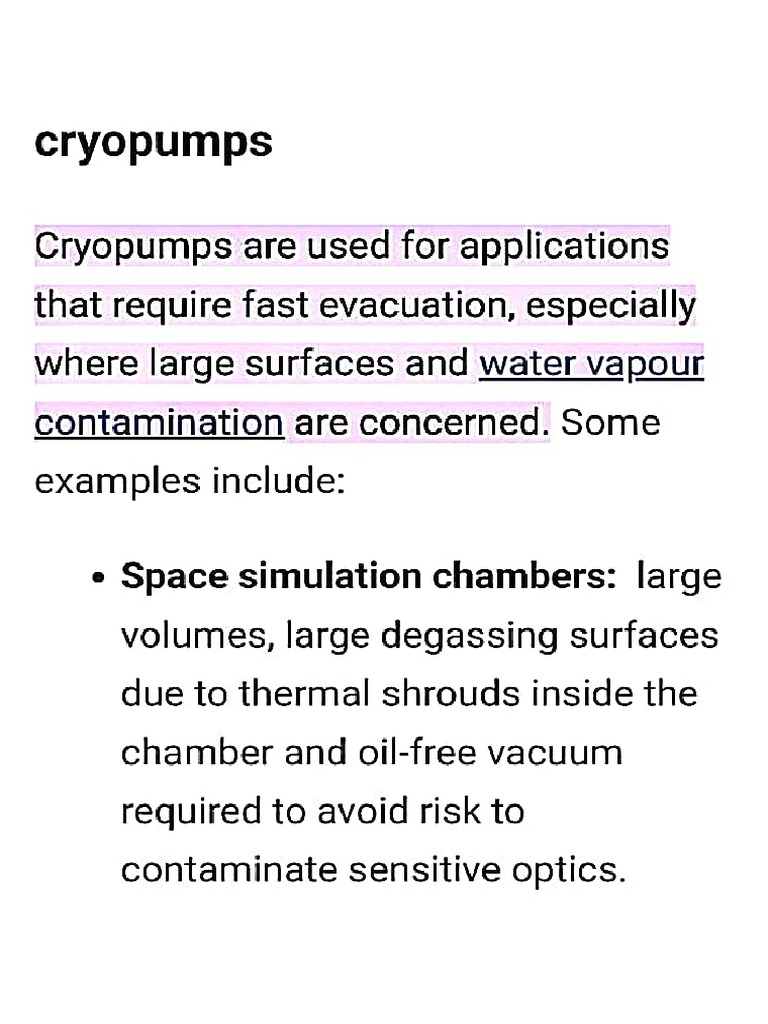 Cryopump Applications | PDF