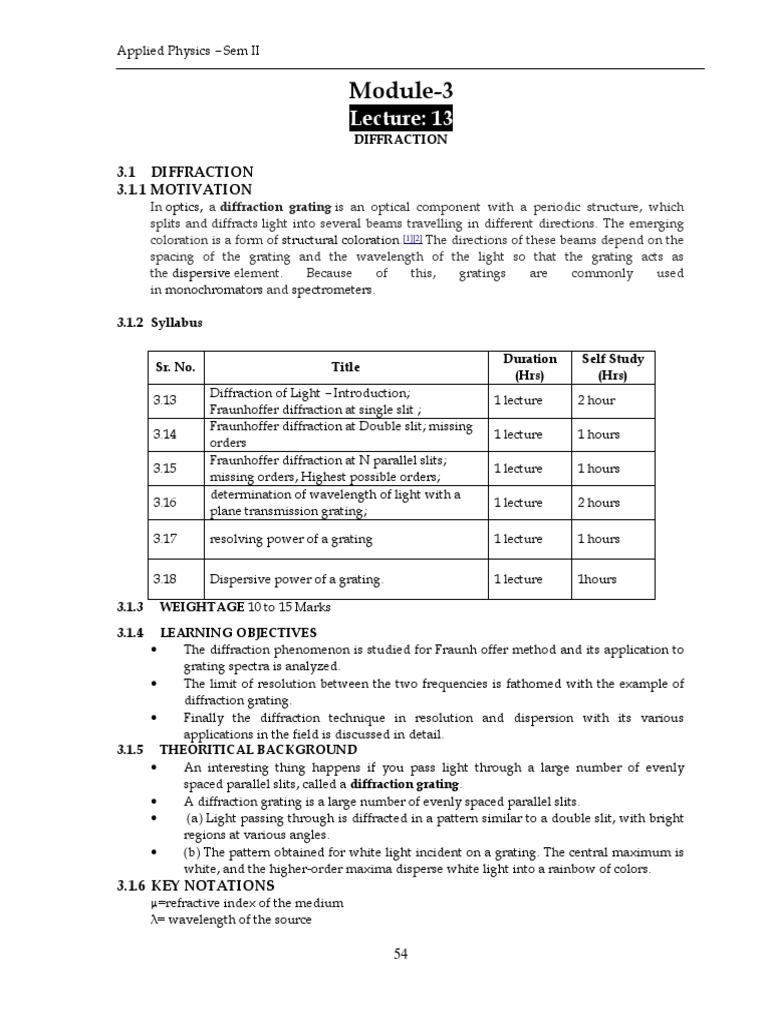 AP 2 Module 3 | PDF | Diffraction | Angular Resolution