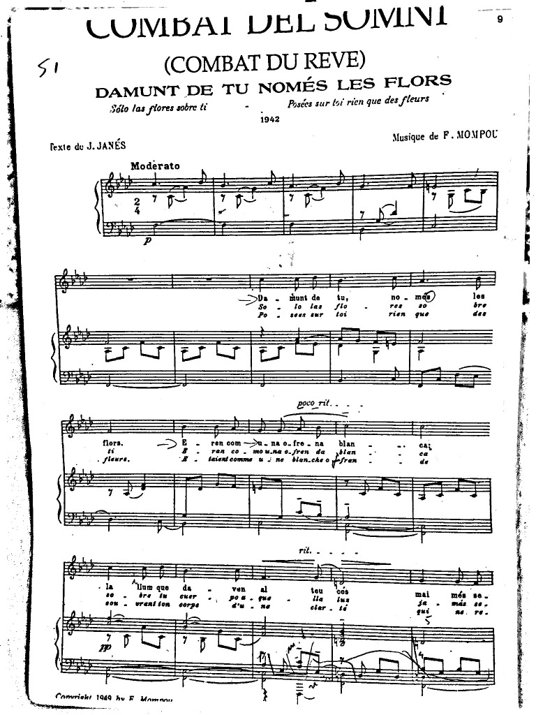 Damunt de Tu Nomes Les Flors - Mompou | PDF