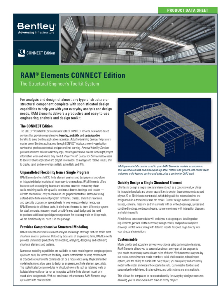RAM Elements CONNECT Edition: The Structural Engineer's Toolkit System ...