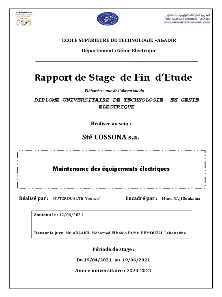 Rapport de Stage en Génie Électrique | PDF | Électrotechnique