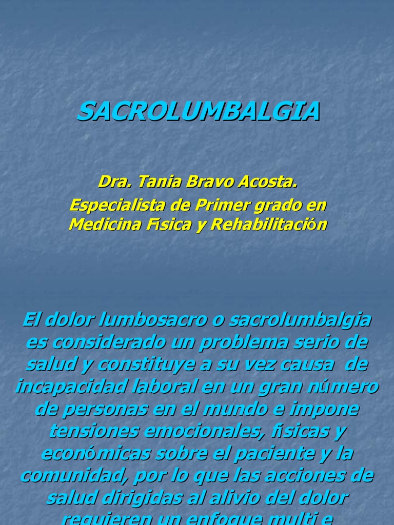 Tratamiento y causas de sacrolumbalgia | PDF | Dolor lumbar | Dolor