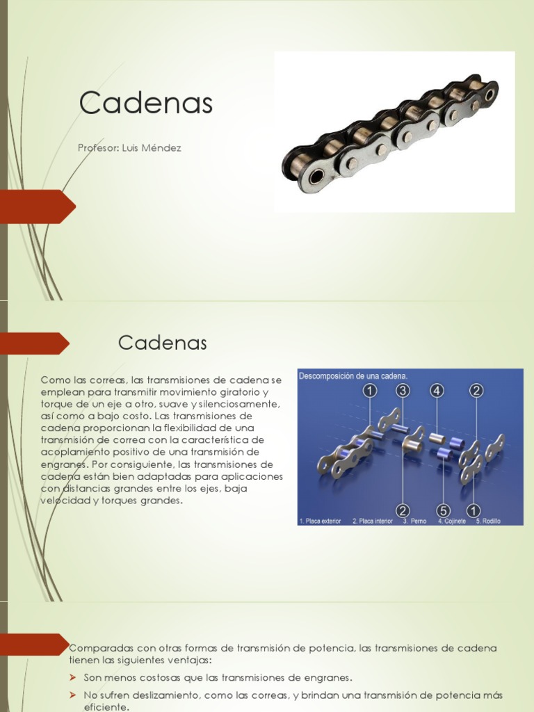 Cadenas | PDF | Engranaje | Transmisión (Mecánica)