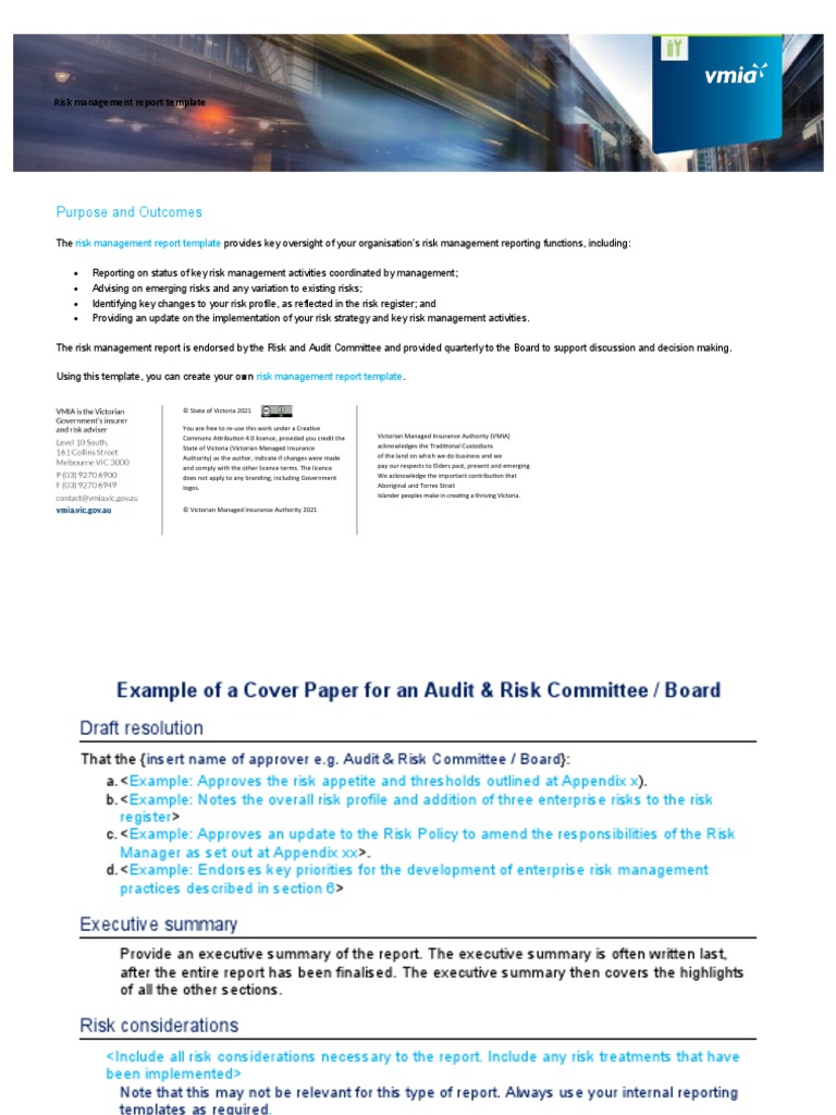 Risk Management Report Template | Download Free PDF | Risk Management ...