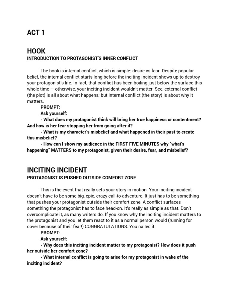 3-Act Story Structure - Printable | PDF | Plot (Narrative)