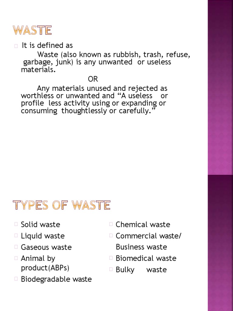 Types of Waste and Methods of Waste Disposal | PDF | Waste | Landfill