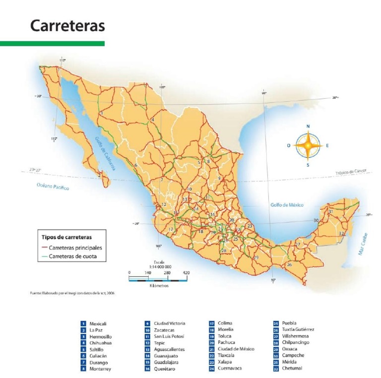 Mapa Carreteras Mexico | PDF
