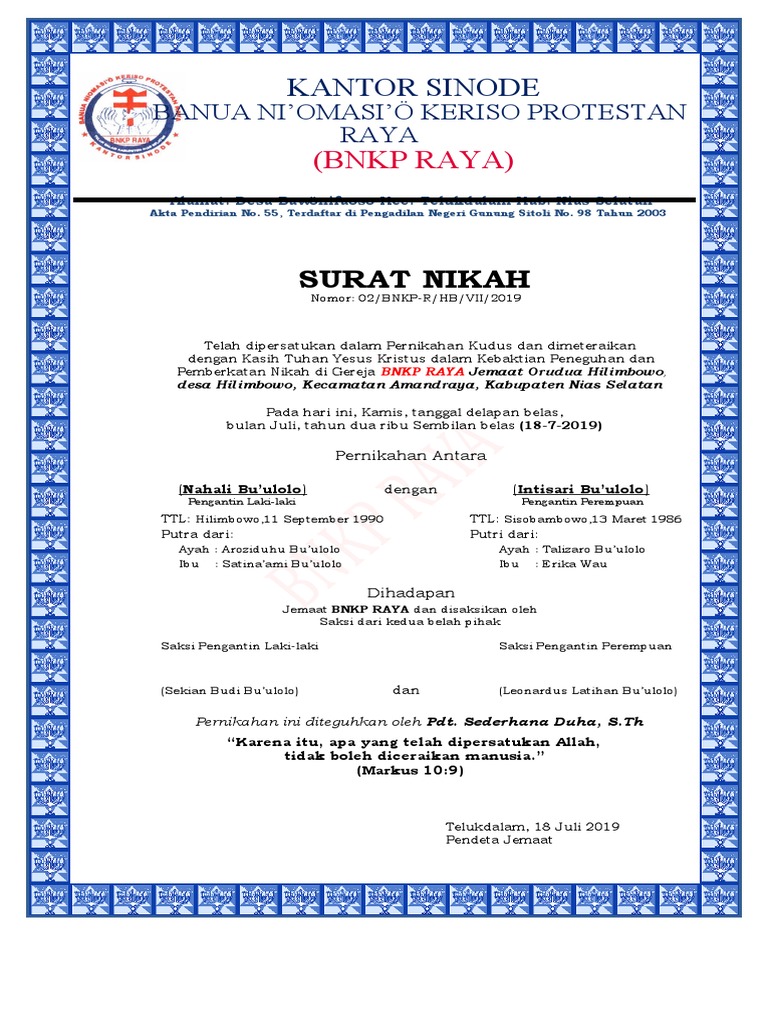 Surat Nikah Revisi | PDF