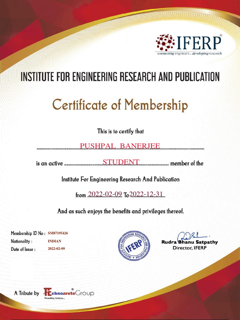 EE - 40 - Pushpal Banerjee (MAR Certificates) | PDF