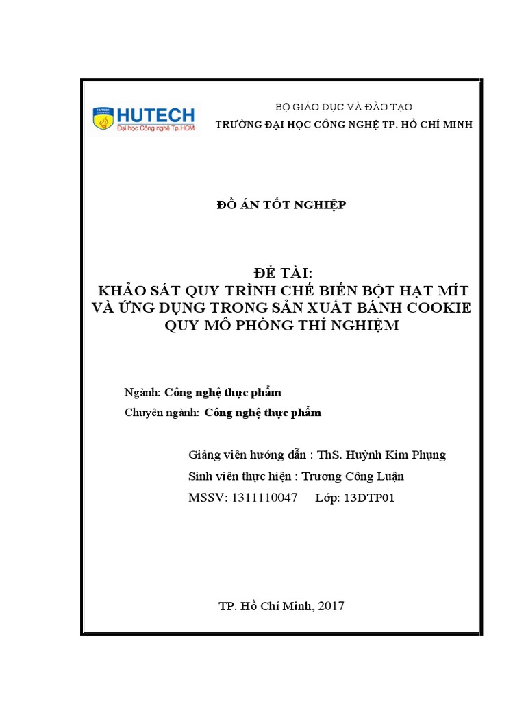 (123doc) Khao Sat Quy Trinh Che Bien Bot Hat Mit Va Ung Dung Trong San Xuat Banh Cookie Quy Mo ...