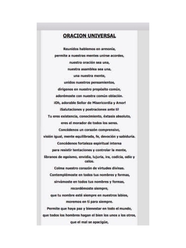 Oracion Universal | PDF
