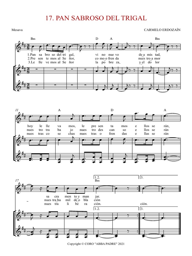 14 Pan Sabroso Del Trigal - Partitura Completa | PDF