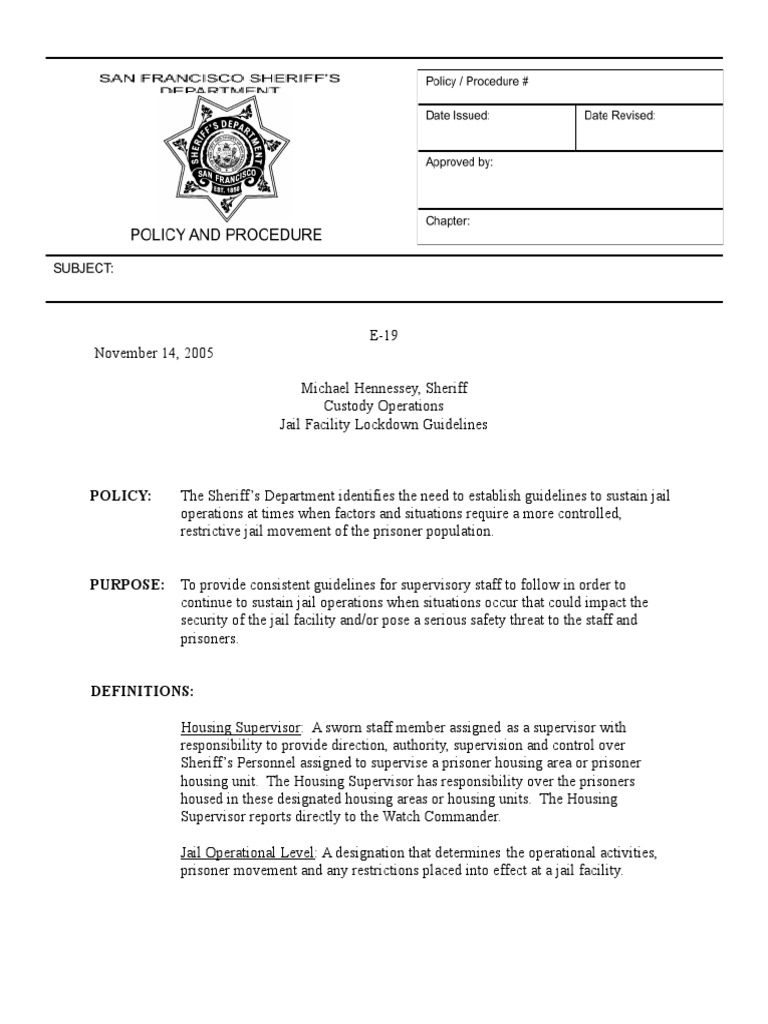 Jail Guidelines | PDF | Prison | Sheriffs In The United States