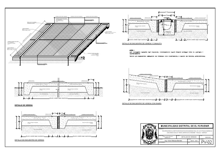 Plano de Veredas (PV-02) | Descargar gratis PDF | Hormigón | Gestion de tierras