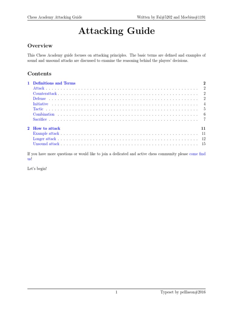 Attacking Guide | PDF | Chess | Abstract Strategy Games