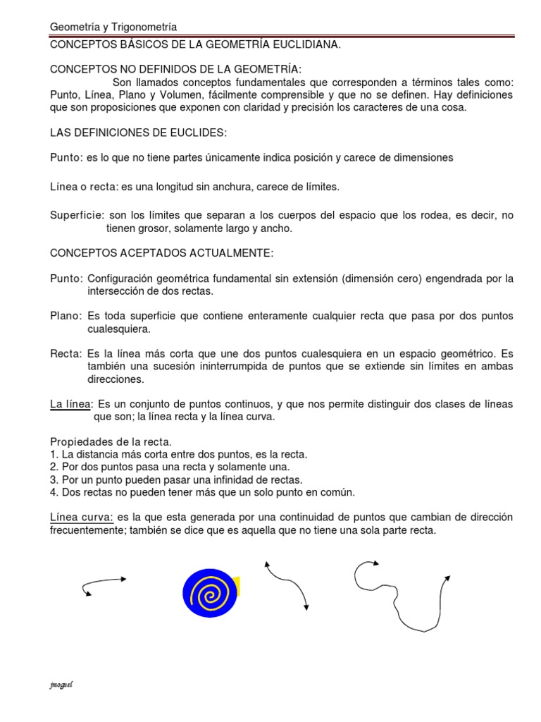 Conceptos Básicos de La Geometría Euclidiana | PDF | Geometría | Línea (geometría)