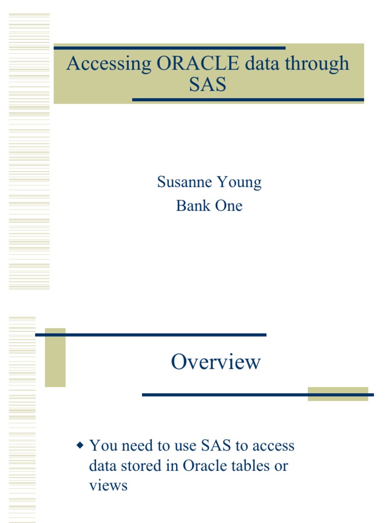 Accessing Oracle Data Through Sas | PDF