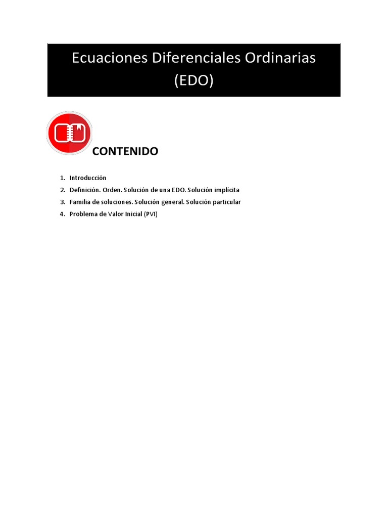 01 Ecuaciones Diferenciales Ordinarias | PDF | Ecuaciones | Ecuaciones ...