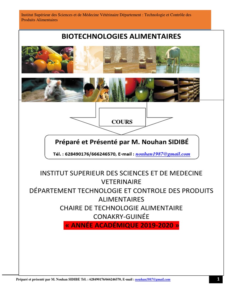 Cours de Biotechnologie 4e | PDF | Biotechnologie | Enzyme