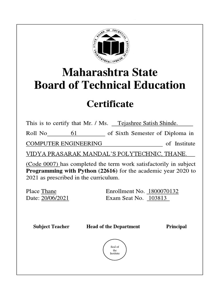 Python Programming Certificate Report | PDF | Subroutine | Python ...