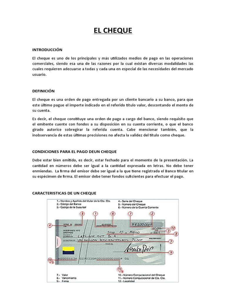 Un análisis completo de los tipos y características del cheque como ...