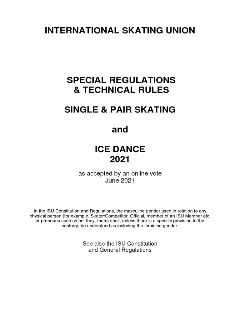 2021 Special Regulation SP and Ice Dance and Technical Rules SP and ID ...