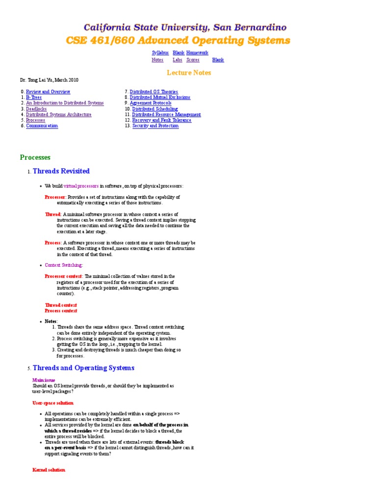 An Overview of Key Concepts in Distributed Systems: Processes, Threads ...