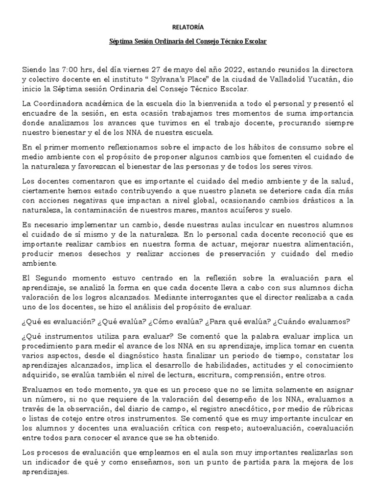 Relatoría Septima Sesión Cte | PDF | Evaluación | Evaluación neuropsicológica