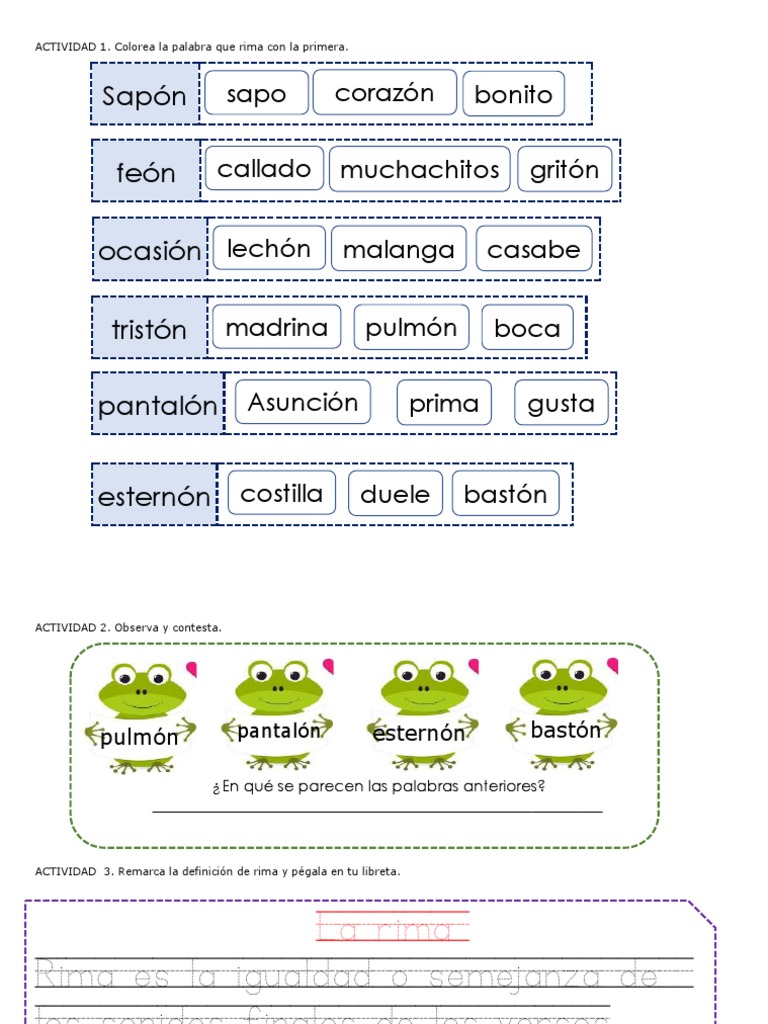 Actividades SAPITO Y SAPÓN | PDF
