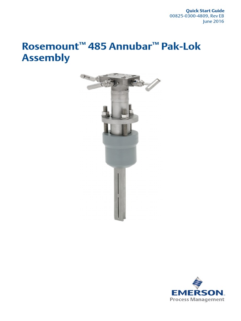 Quick Start Guide Rosemount 485 Annubar Pak Lok Assembly en 75392 | Download Free PDF | Pipe ...