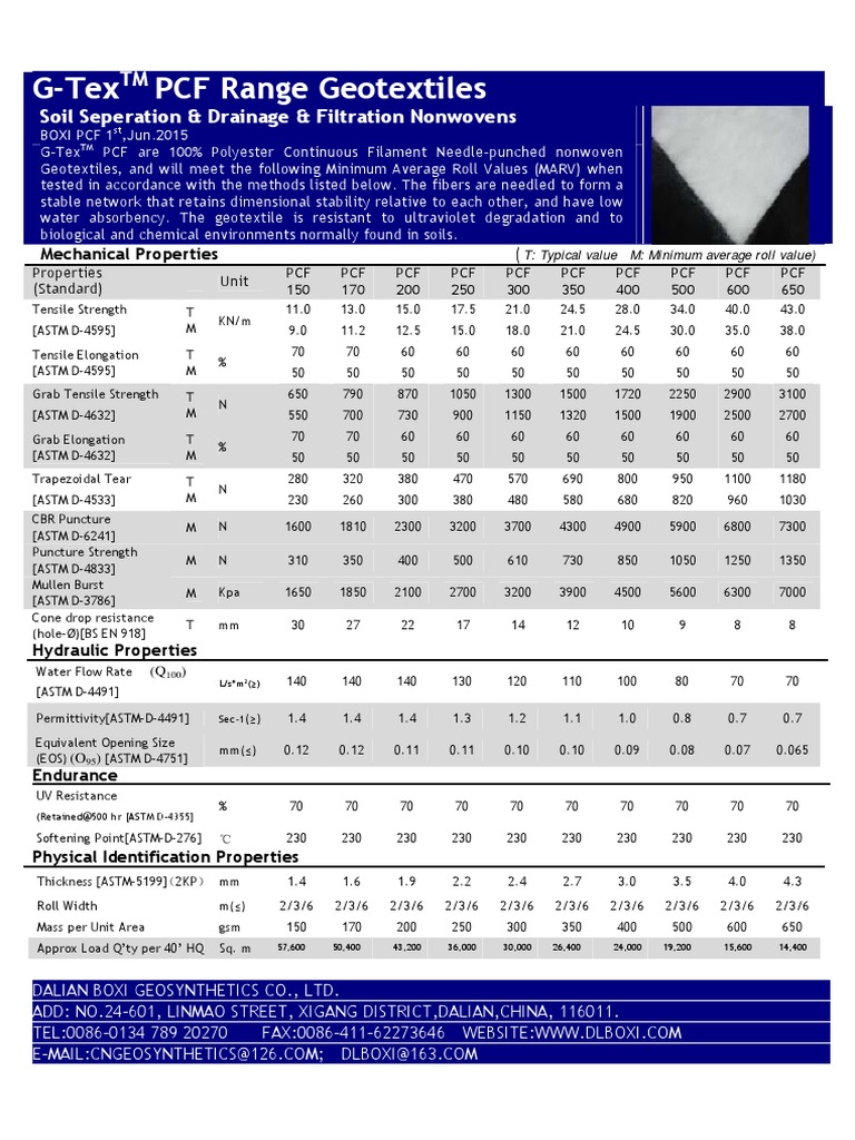 G-Tex PCF Range Geotextiles: Soil Seperation & Drainage & Filtration ...