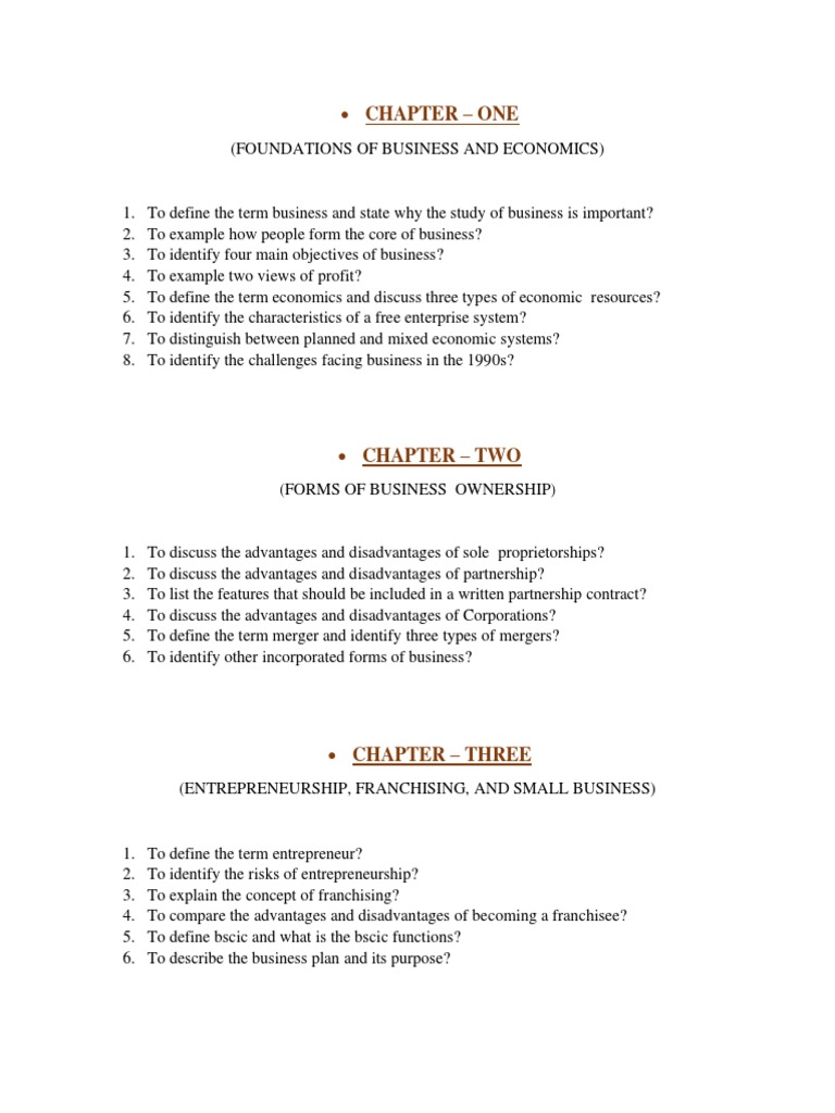 Introduction To Business QS Chapter 1 22 | PDF | Entrepreneurship ...