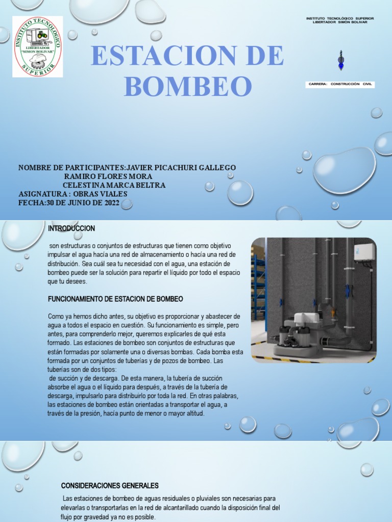 Estacion de Bombeo | PDF | Gasolinera | Bomba