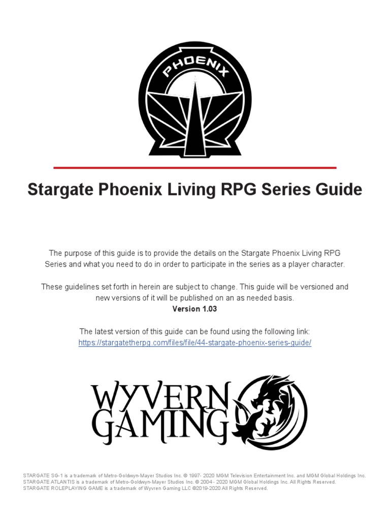 Stargate Phoenix Living RPG Series Guide | PDF | Stargate | Mythology ...