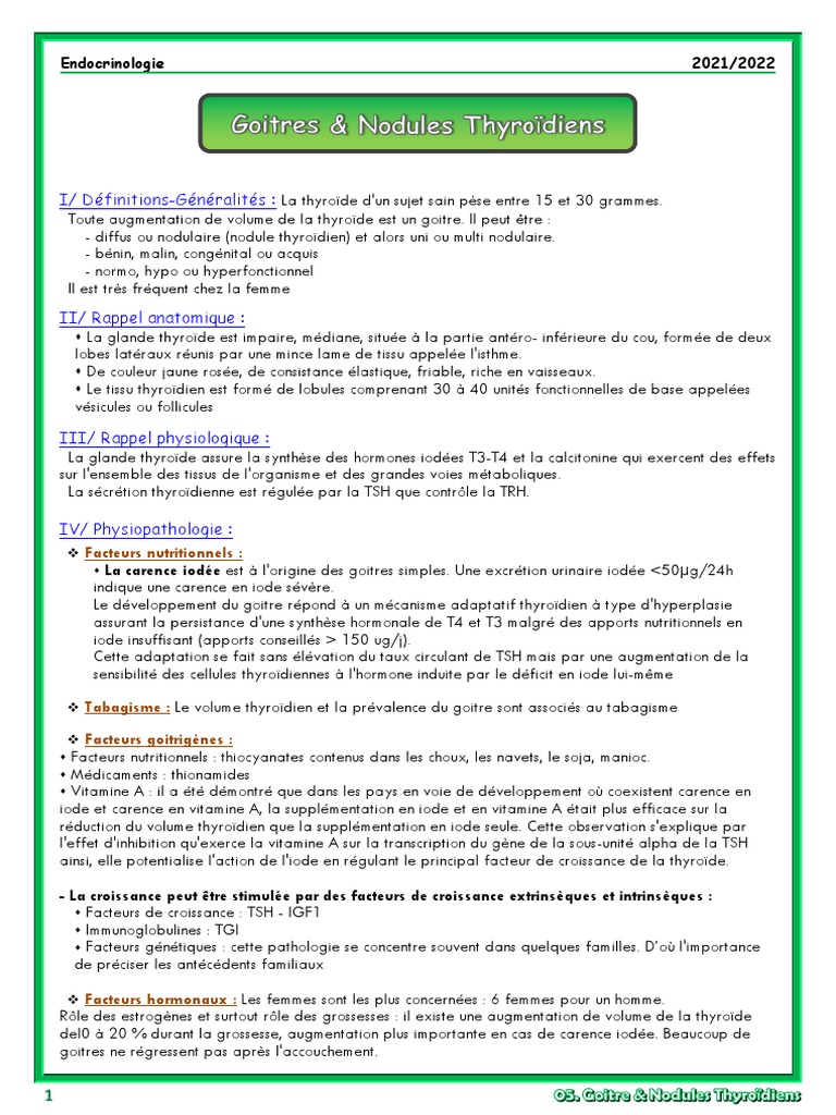Comprendre le Goitre et la Thyroïde | PDF | Thyroïde | Hyperthyroïdie